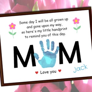 Mother's Day Printable, Handprint Art Craft, Baby Toddlers Kids ...