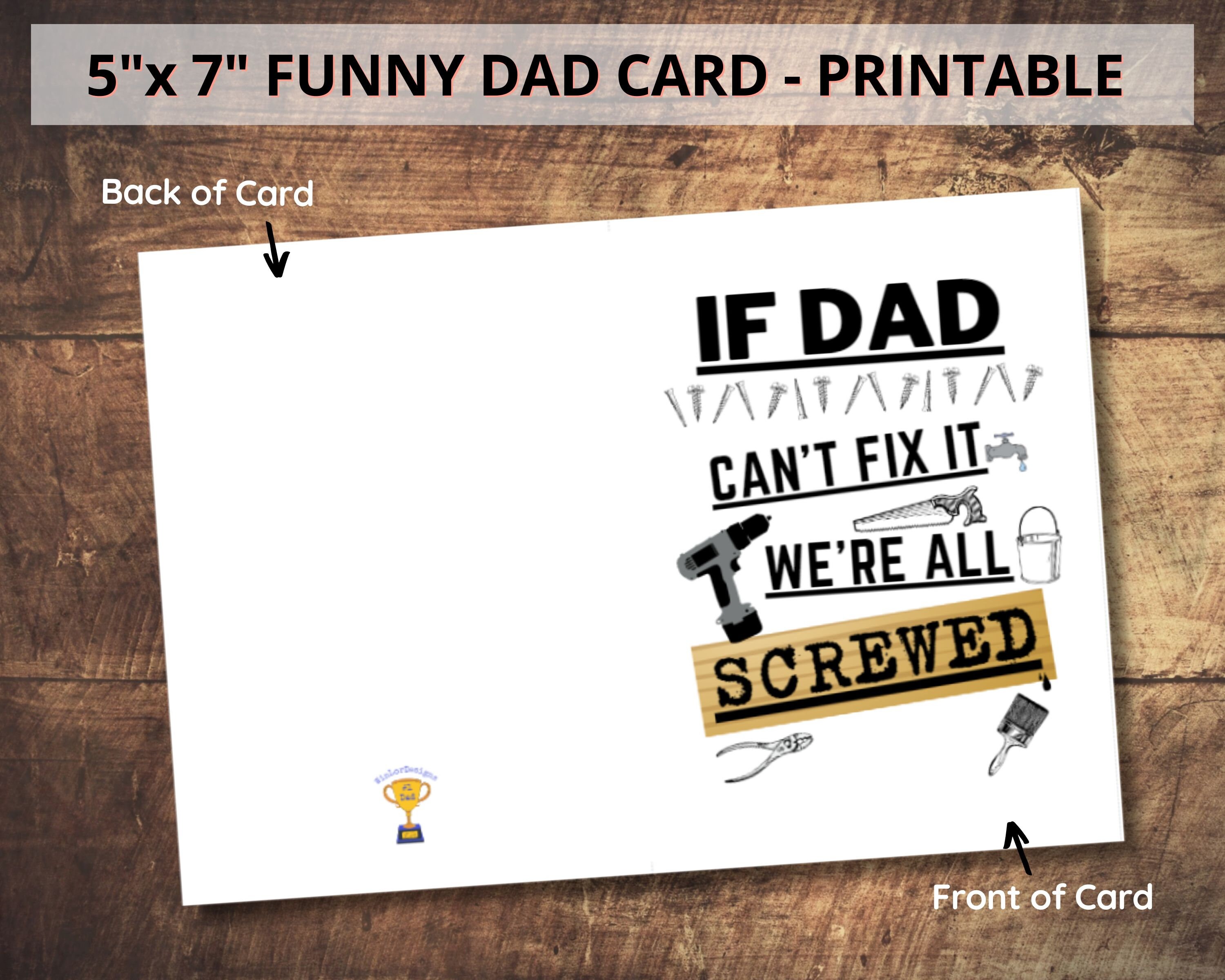 Greeting Card, Fathers Day Card Printable, Birthday Card, Funny Dad ...