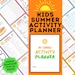 Kids Summer Activity Planner Bundle, Summer Schedule, Reading Log ...
