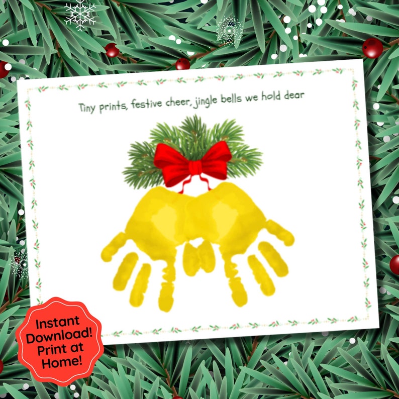 Christmas Handprint Art, Christmas Jingle Bells Handprint Craft ...