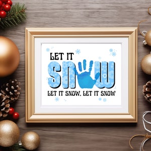 Winter Handprint Art, Let It Snow Handprint Craft, Christmas Activity ...