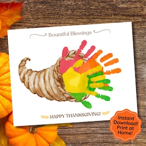 Thanksgiving Handprint Craft for Kids, Preschool Handprint Art Thankful ...
