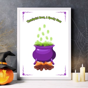 Halloween Fingerprint Craft, Handprint Art, Halloween Activity for Kids ...