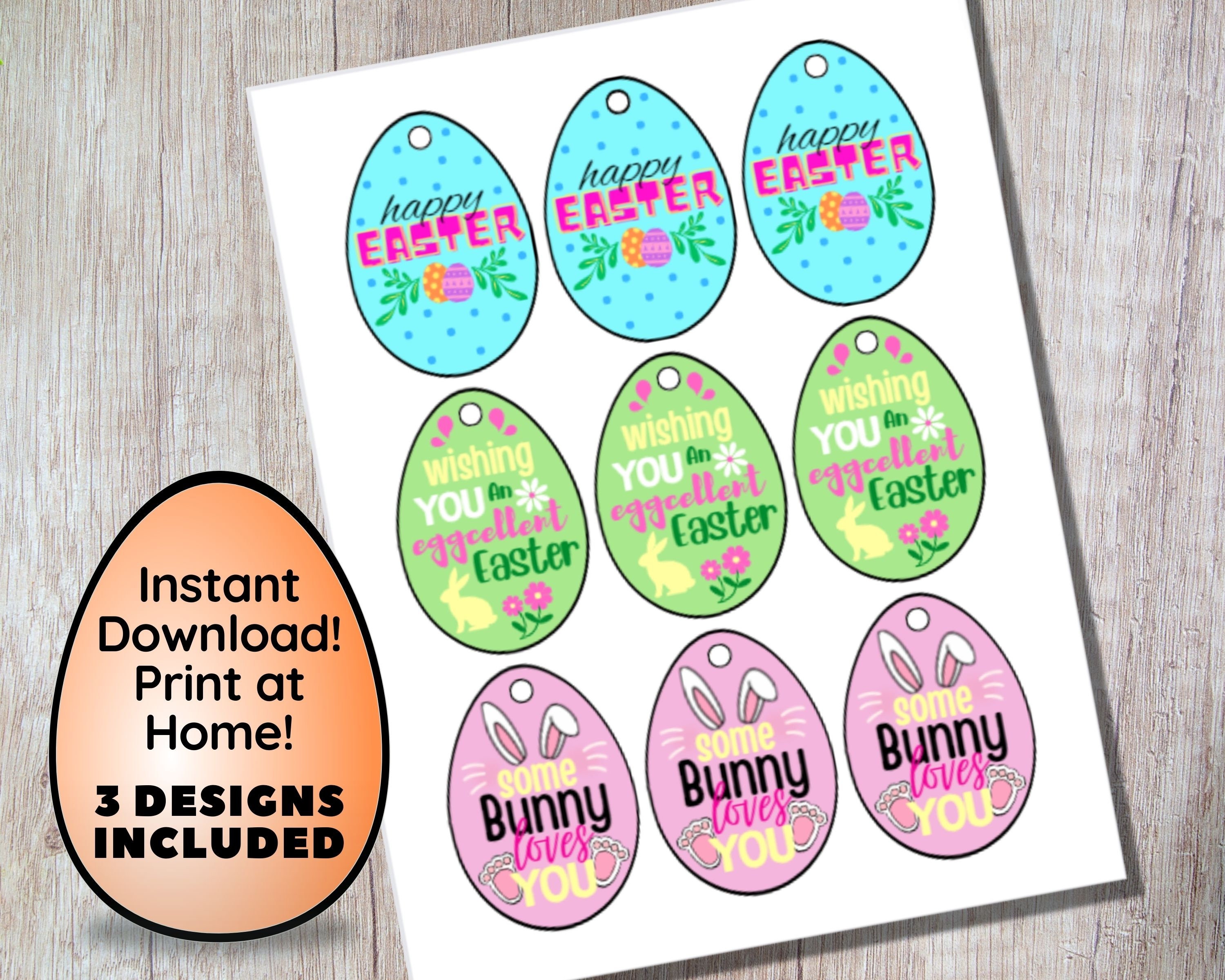 Easter Gift Tags, Printable Gift Tag, Kids Easter Basket Gift Tag, Fun ...