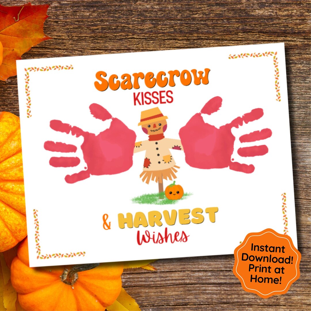 Fall Handprint Art, Fall Handprint Craft for Kids Scarecrow Craft, Fall ...