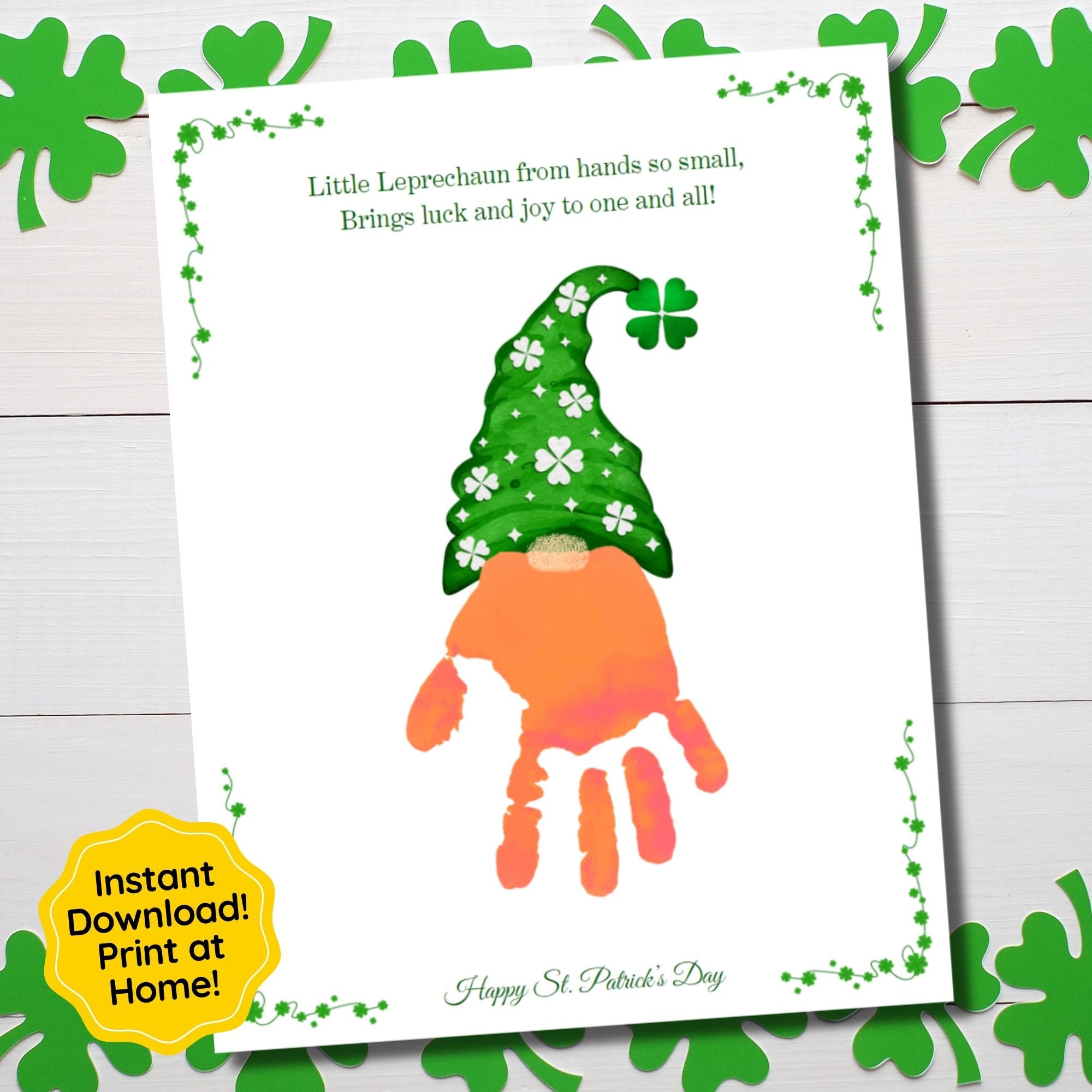 St Patricks Day Handprint Art Craft for Kids, Toddler Activity, Daycare ...
