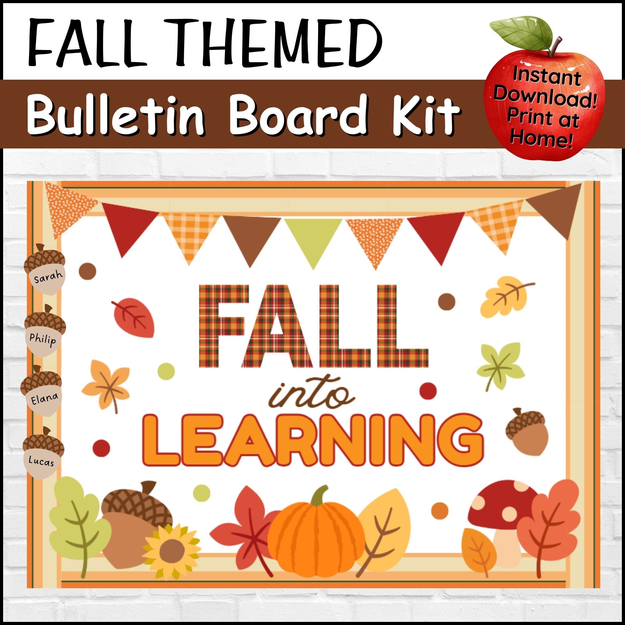 Fall Bulletin Board Kit, School Board Printable Fall Classroom Decor ...