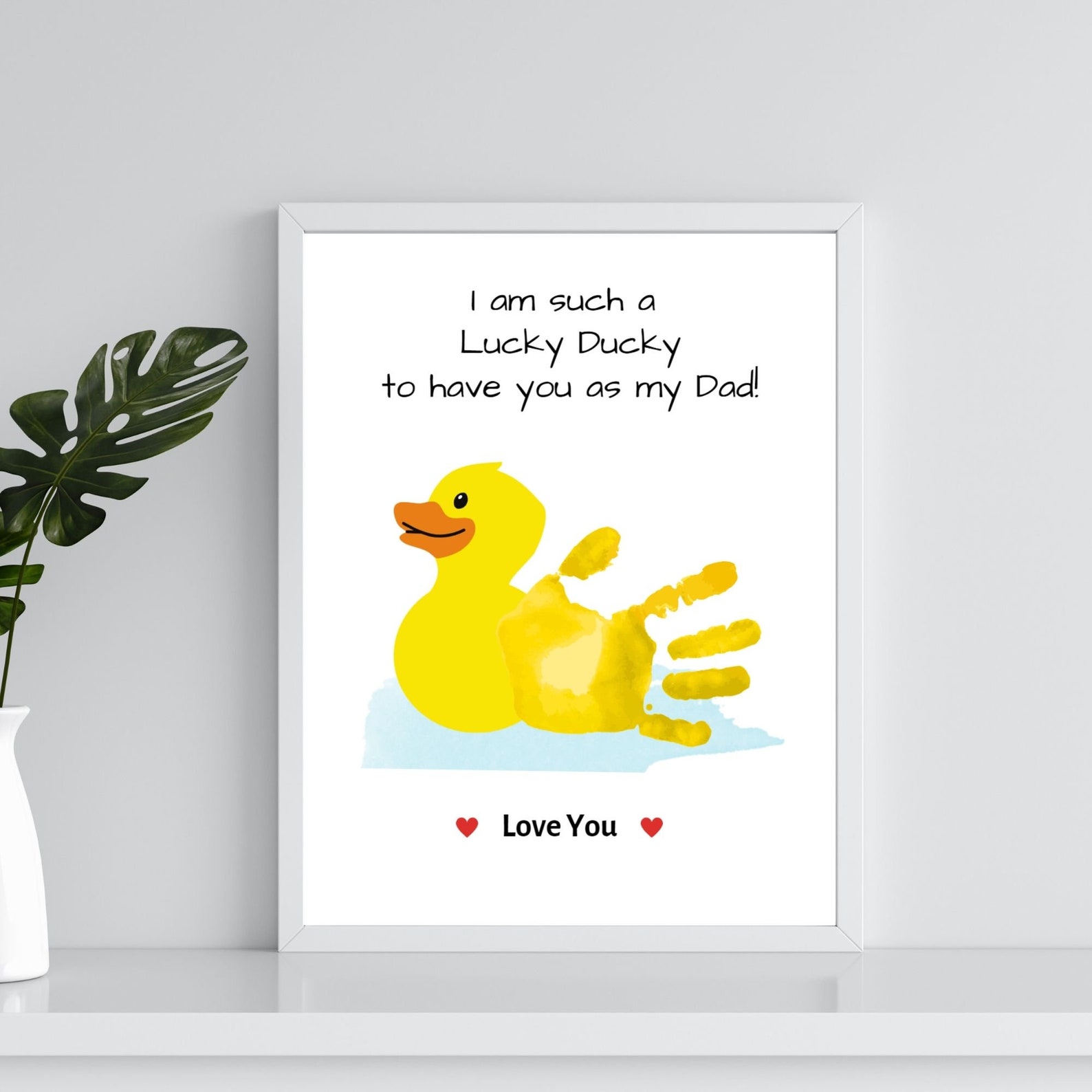 Lucky Duck Handprint Art, Fathers Day Gift From Kids, Valentine Craft ...