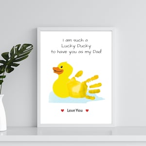 Lucky Duck Handprint Art, Fathers Day Gift From Kids, Valentine Craft ...