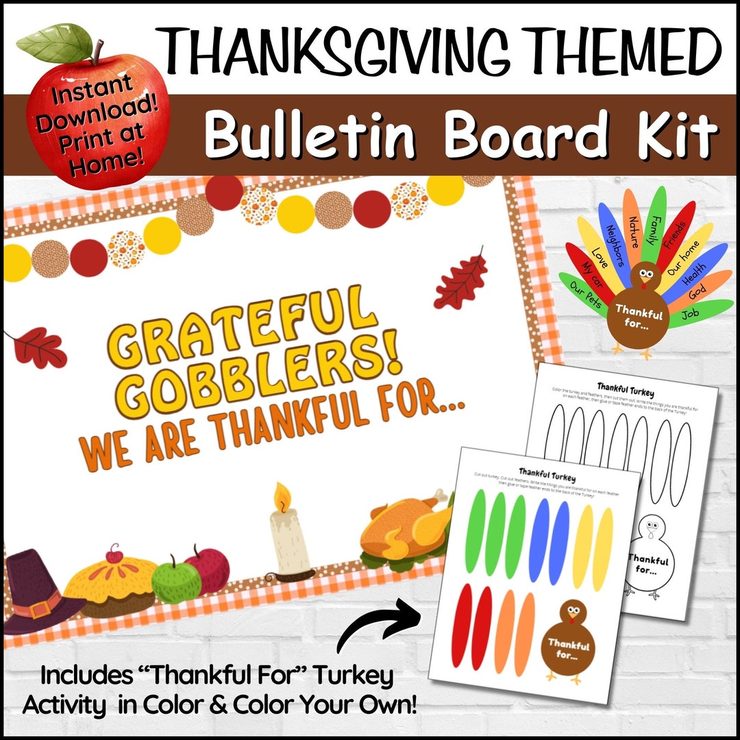 Thanksgiving Bulletin Board Kit, Fall Bulletin Board, Thanksgiving ...