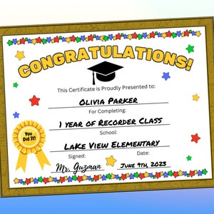 Kids Graduation Certificate Printable, Preschool Graduation ...