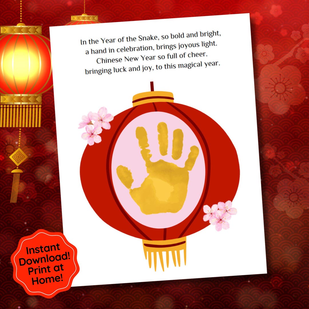 Chinese New Year Lantern Handprint Art, Preschool Craft, Toddler Craft ...