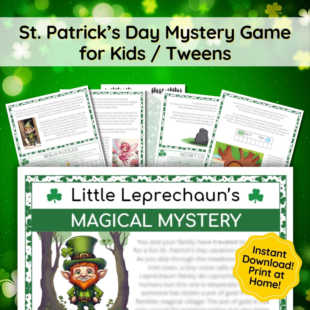St Patrick's Day Mystery Game for Kids, Team Building Classroom ...