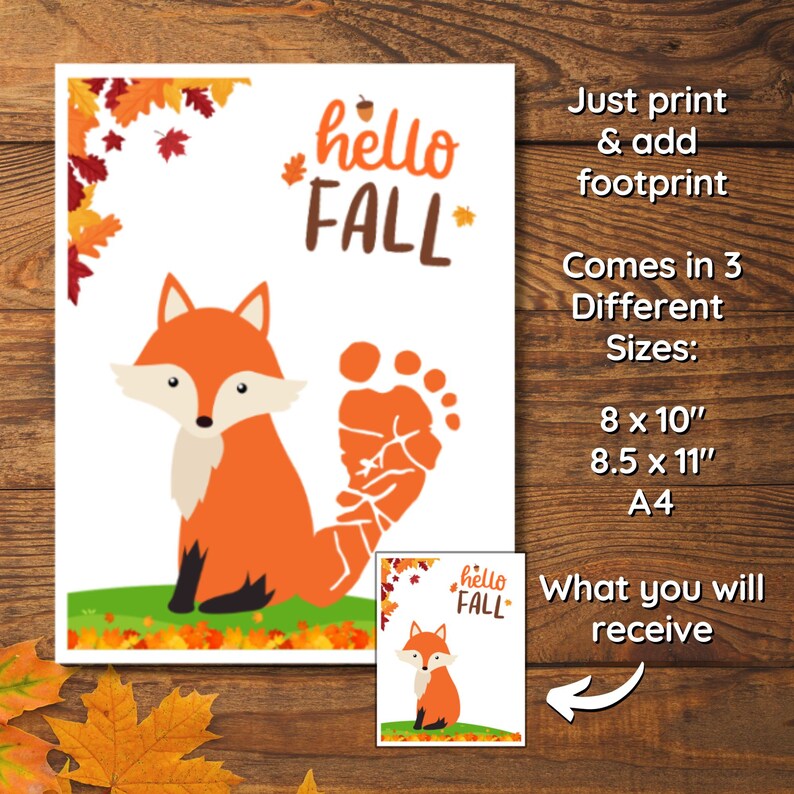 Hello Fall Footprint Craft, Handprint Art, Preschool Crafts, Baby ...