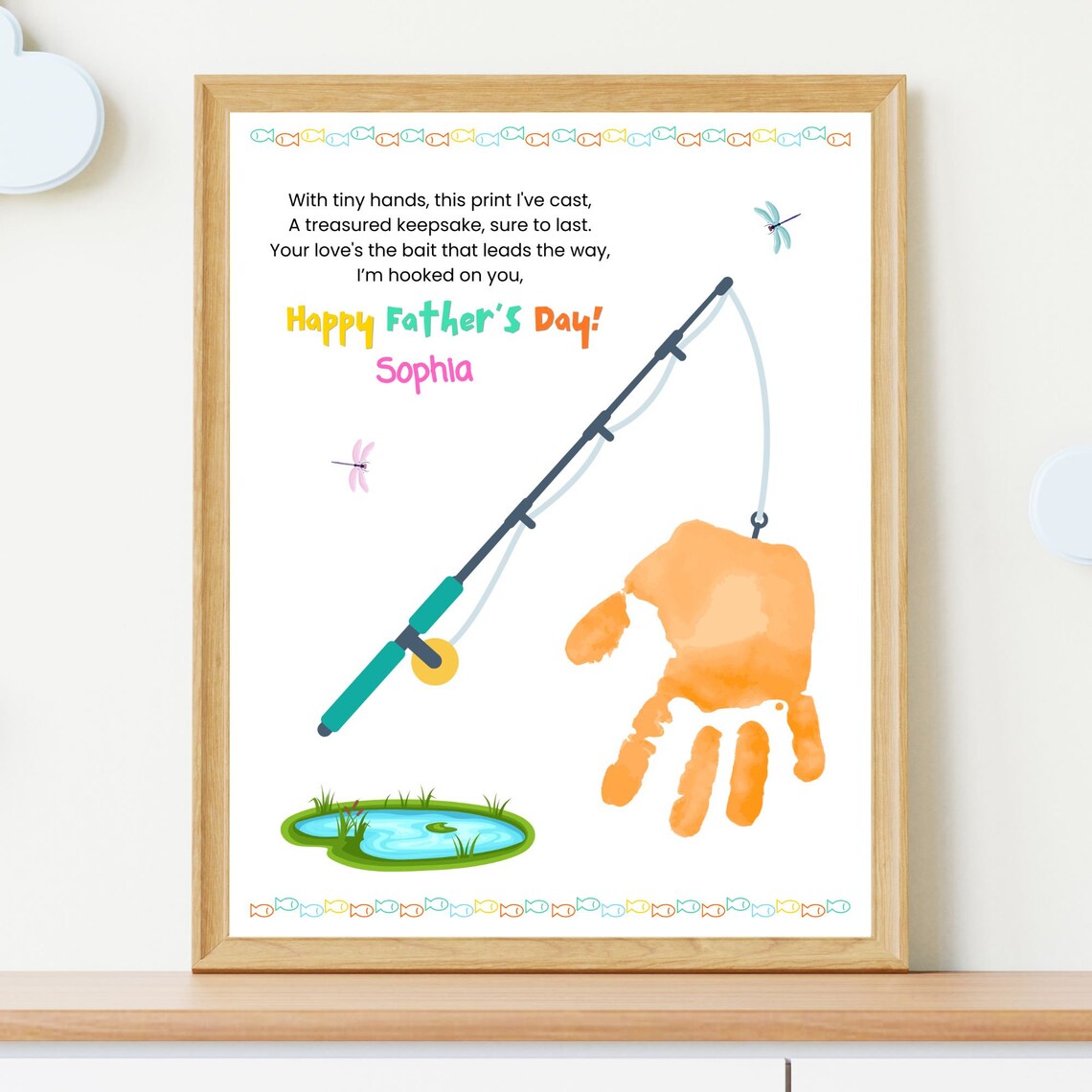 Fathers Day Handprint Printable, Gift for Fathers Day Handprint Craft ...