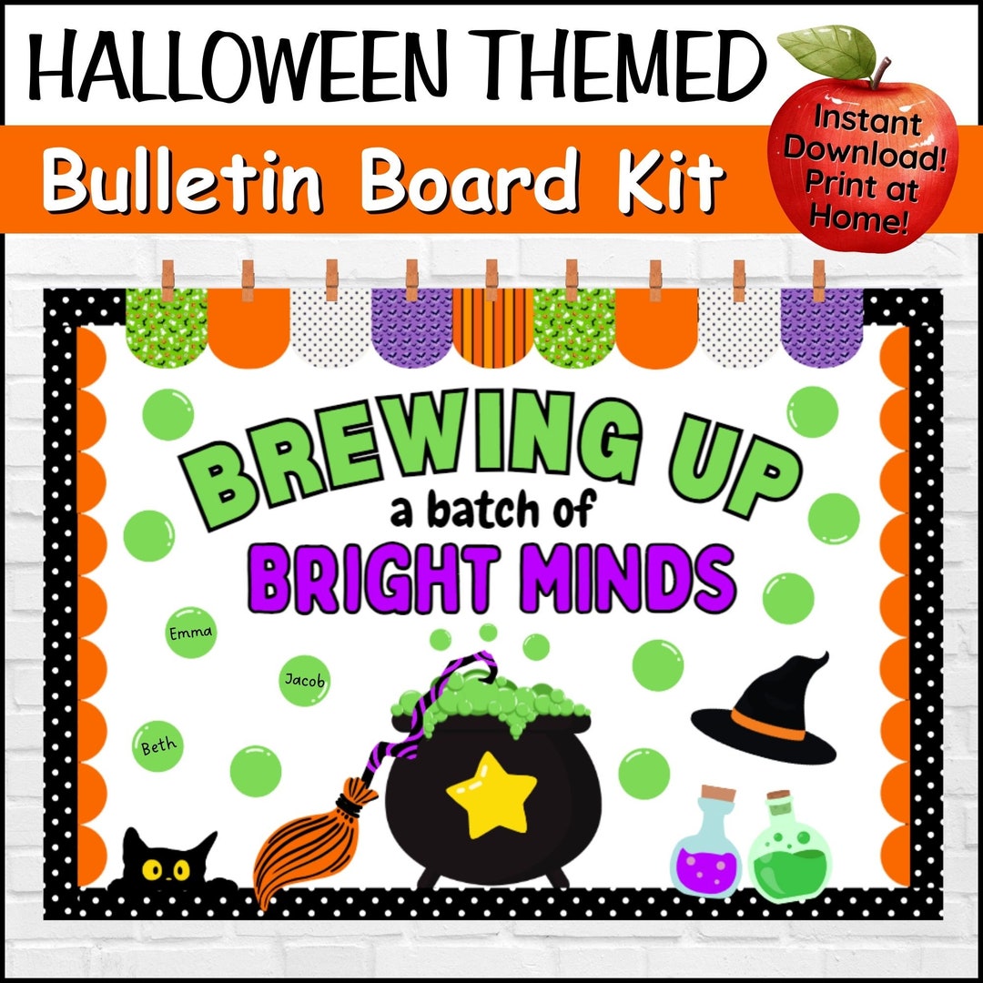Halloween Bulletin Board Kit, Witch Bulletin Board, Halloween Bulletin ...