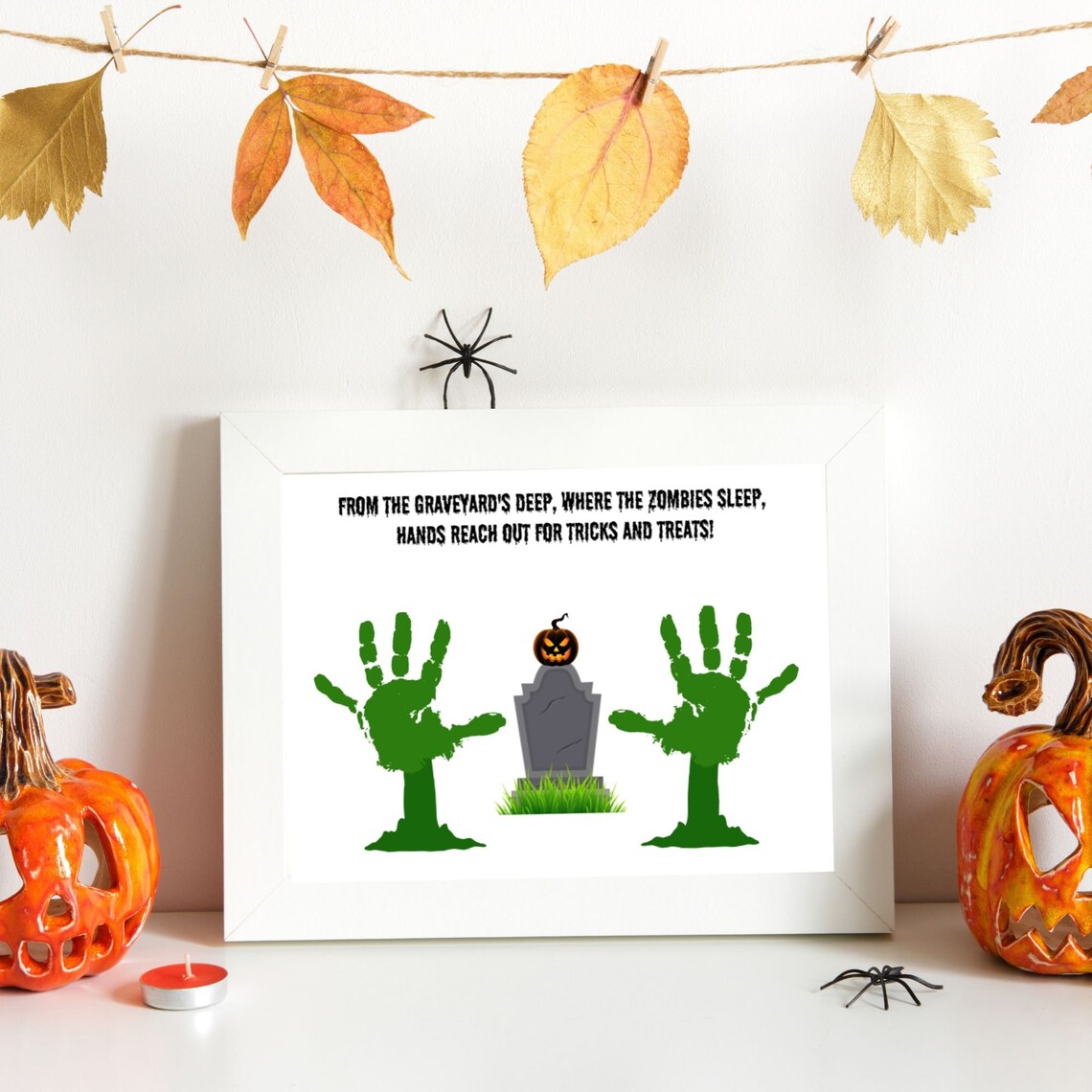 Halloween Handprint Craft for Kids, Zombie Craft, Toddler Activity ...