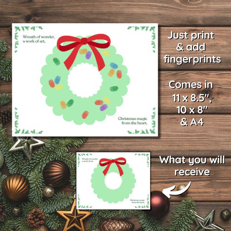 Christmas Fingerprint Art, Fingerprint Wreath Craft, Preschool Craft ...
