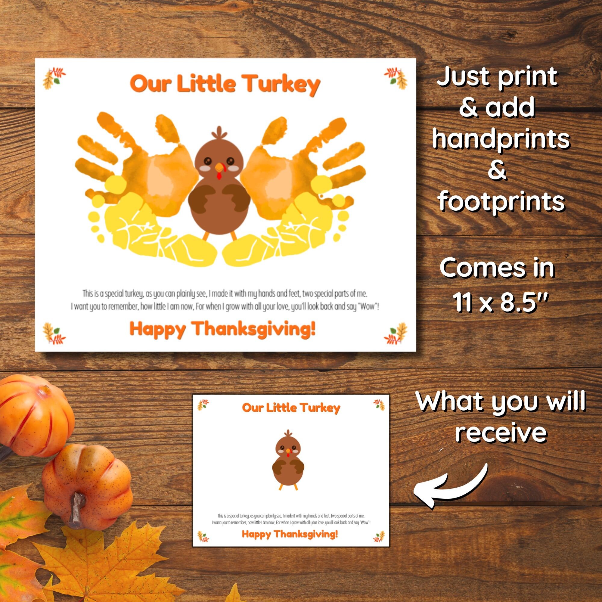 Thanksgiving Handprint Craft, Baby's First Thanksgiving, Turkey ...