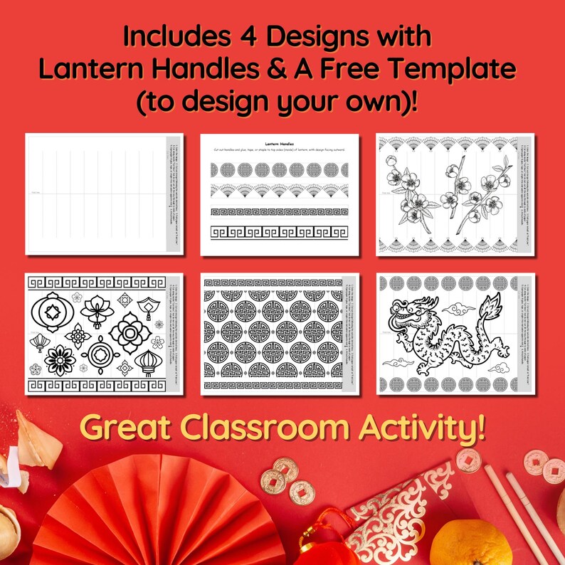 Chinese New Year Lanterns Printable 3D Paper Lanterns, Year of the ...