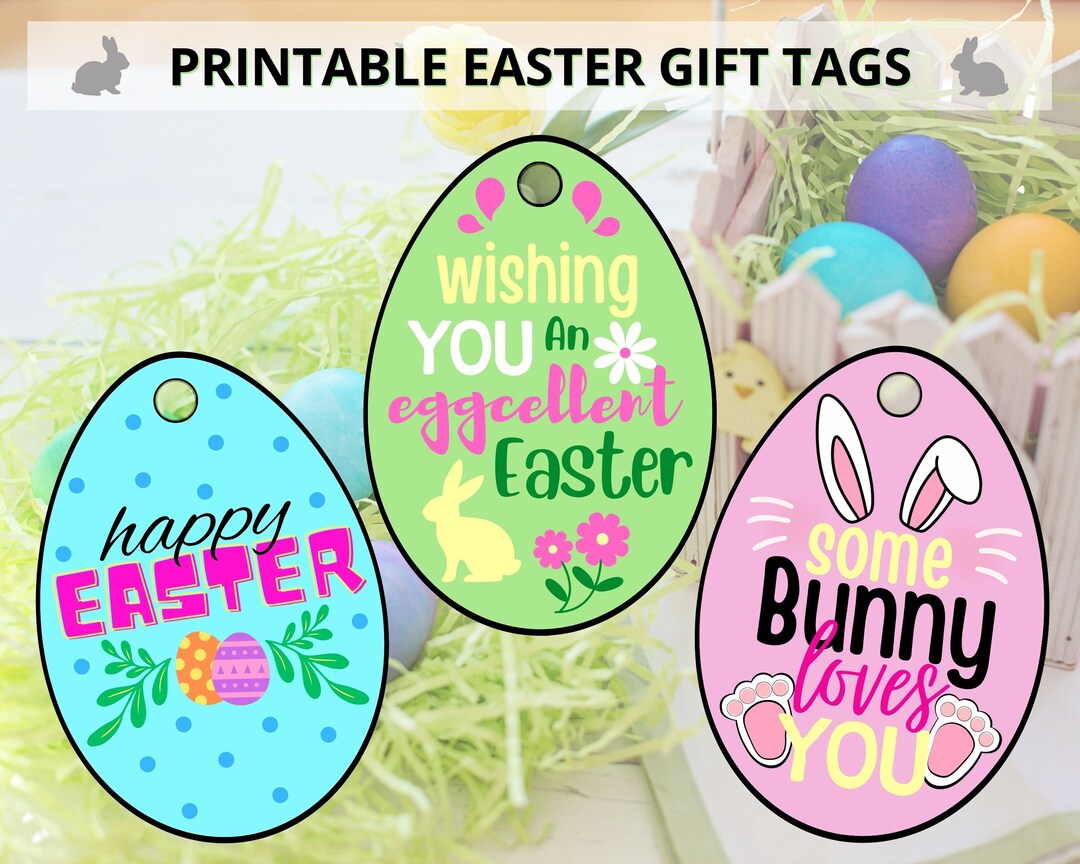 Easter Gift Tags, Printable Gift Tag, Kids Easter Basket Gift Tag, Fun ...