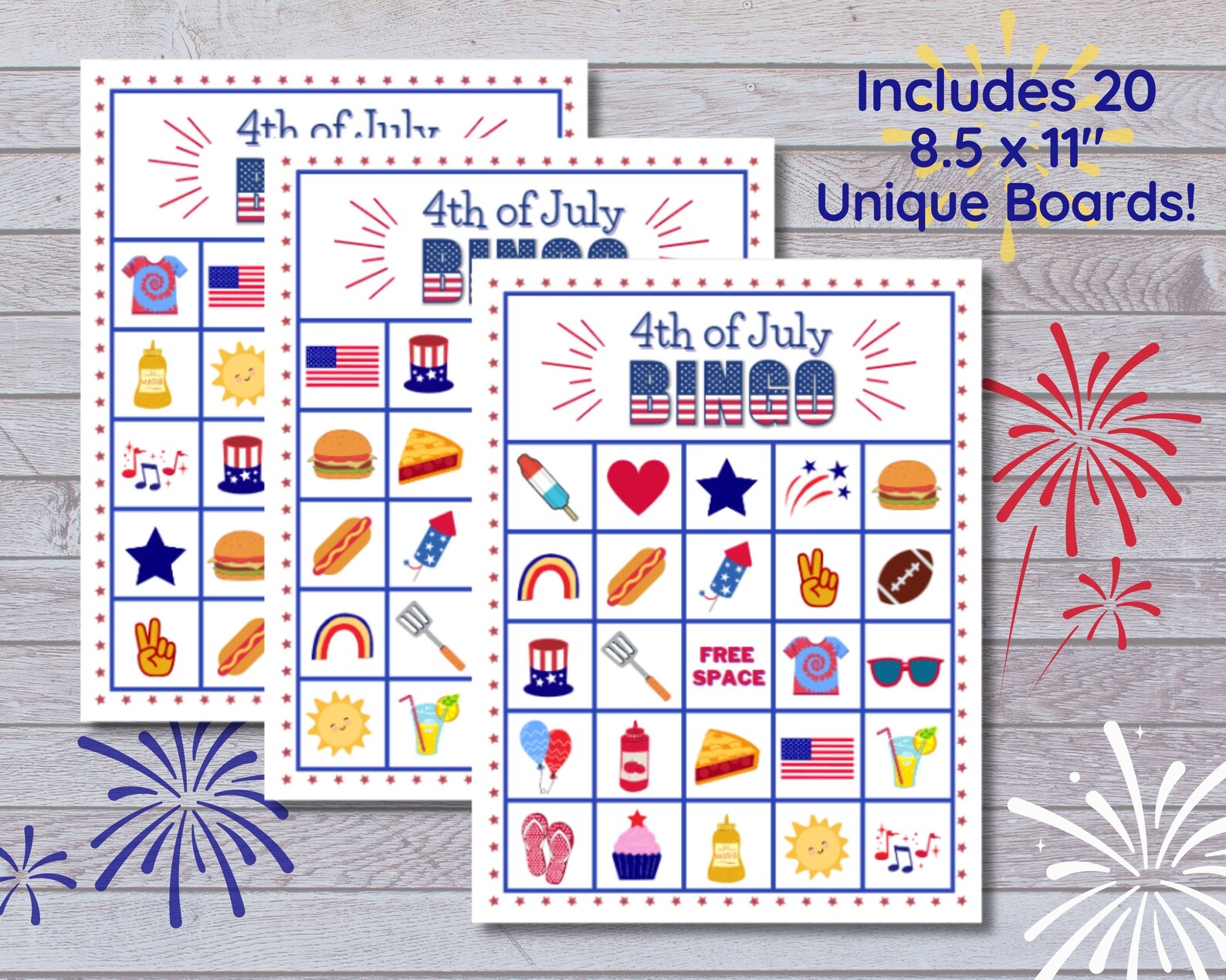 4th of July Printable Bingo, Fourth of July Bingo, July 4th Printable ...