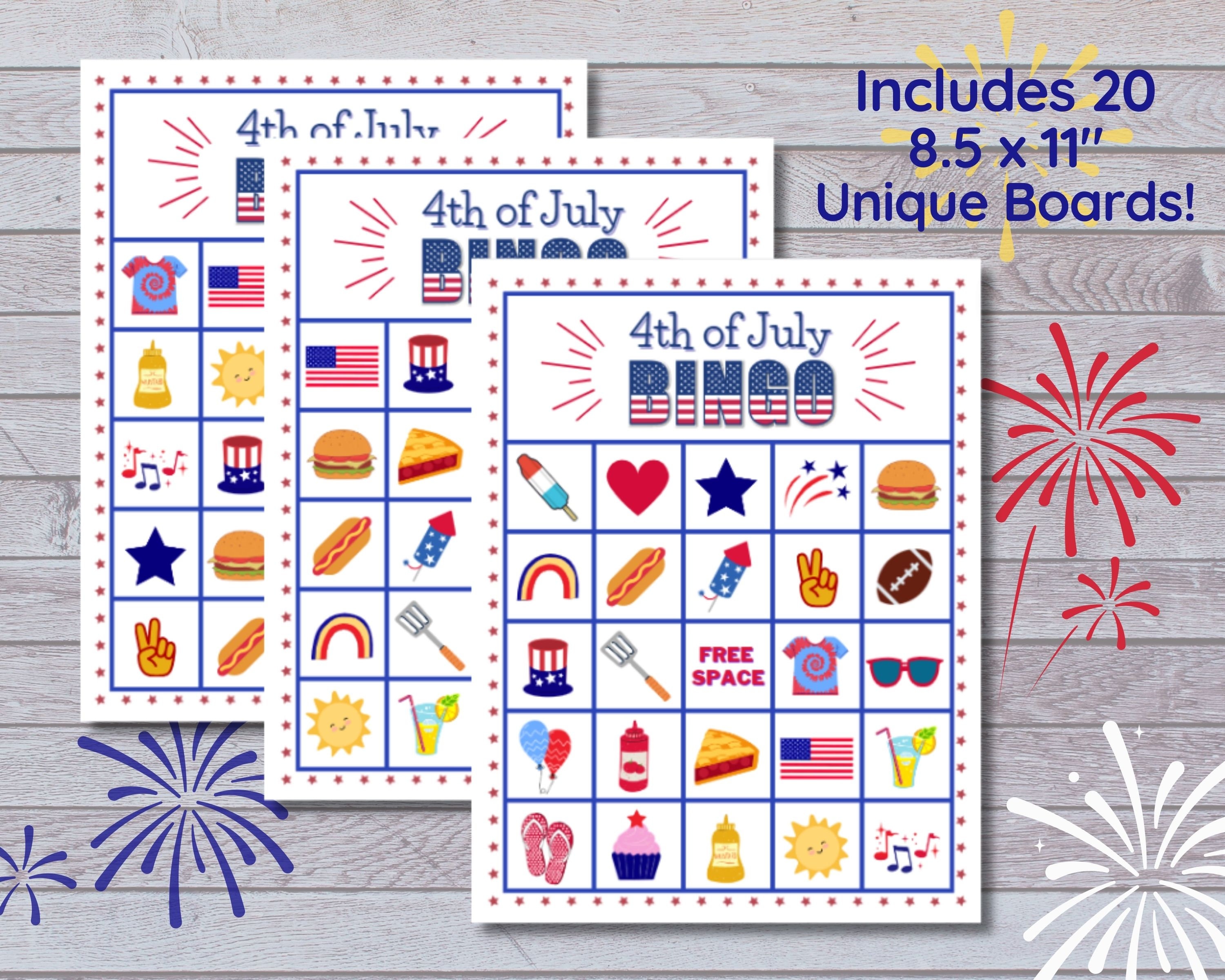 4th of July Printable Bingo, Fourth of July Bingo, July 4th Printable ...