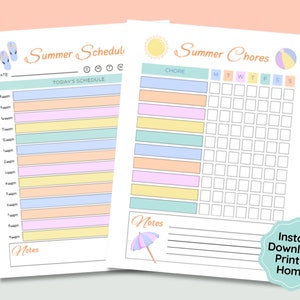 Kids Daily Schedule, Summer Chore Chart, Daily Routine for Kids, Daily ...