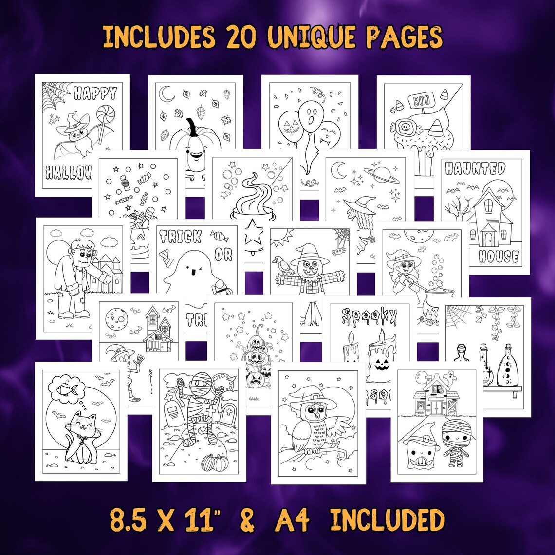 Halloween Coloring Pages, Halloween Activity for Kids, Coloring Pages ...