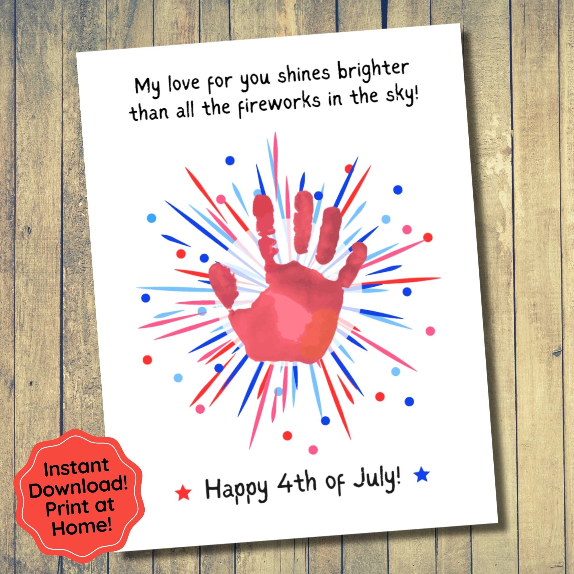 4th of July Firework Handprint Art, Fourth of July Craft, Classroom ...