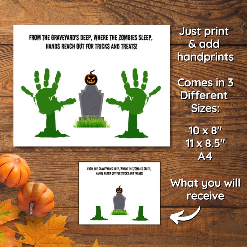 Halloween Handprint Craft for Kids, Zombie Craft, Toddler Activity ...