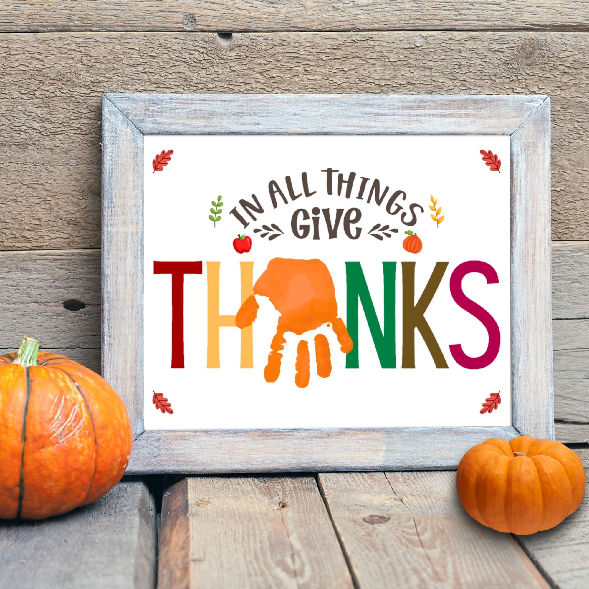 Give Thanks Handprint Craft Thanksgiving Activity for Kids, Toddler ...