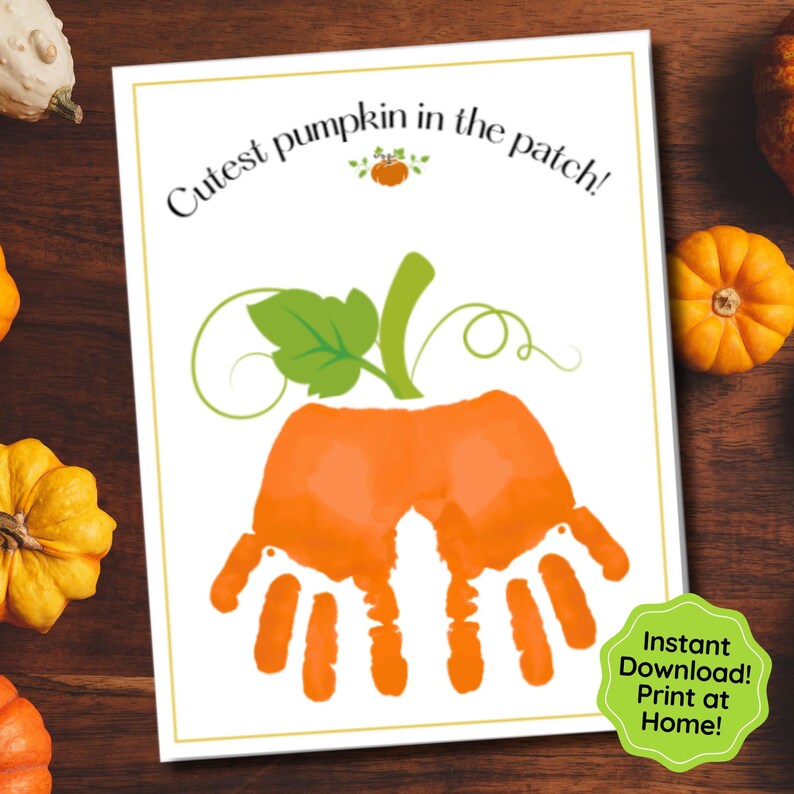 Cutest Pumpkin Handprint Art, Handprint Craft, Preschool Crafts ...