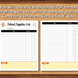 Back to School Shopping Supplies List, School Checklist, High School ...