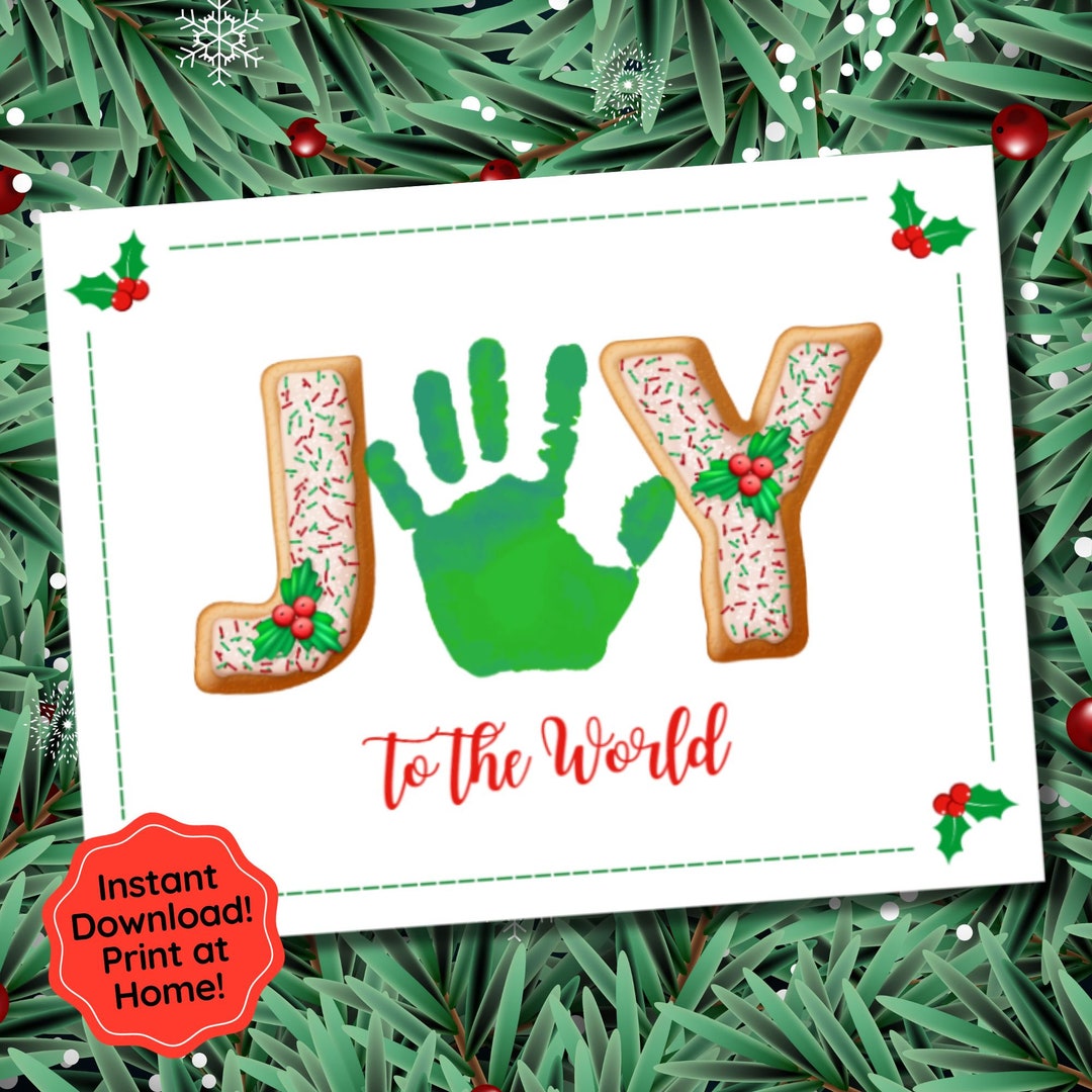 Joy to the World Christmas Handprint Art, Baby Toddler Kid Art Craft ...