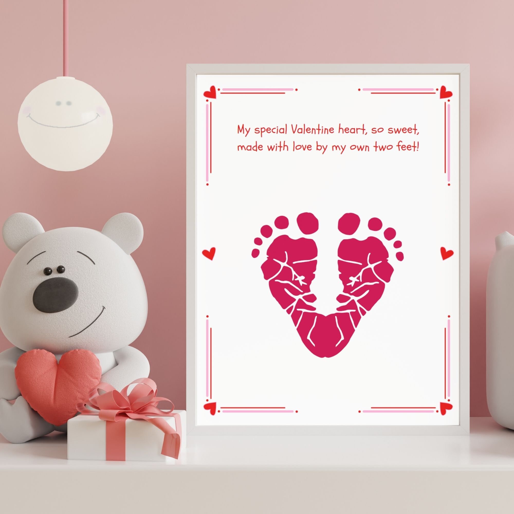 Valentines Day Footprint Art Keepsake, Toddler Preschool Daycare ...