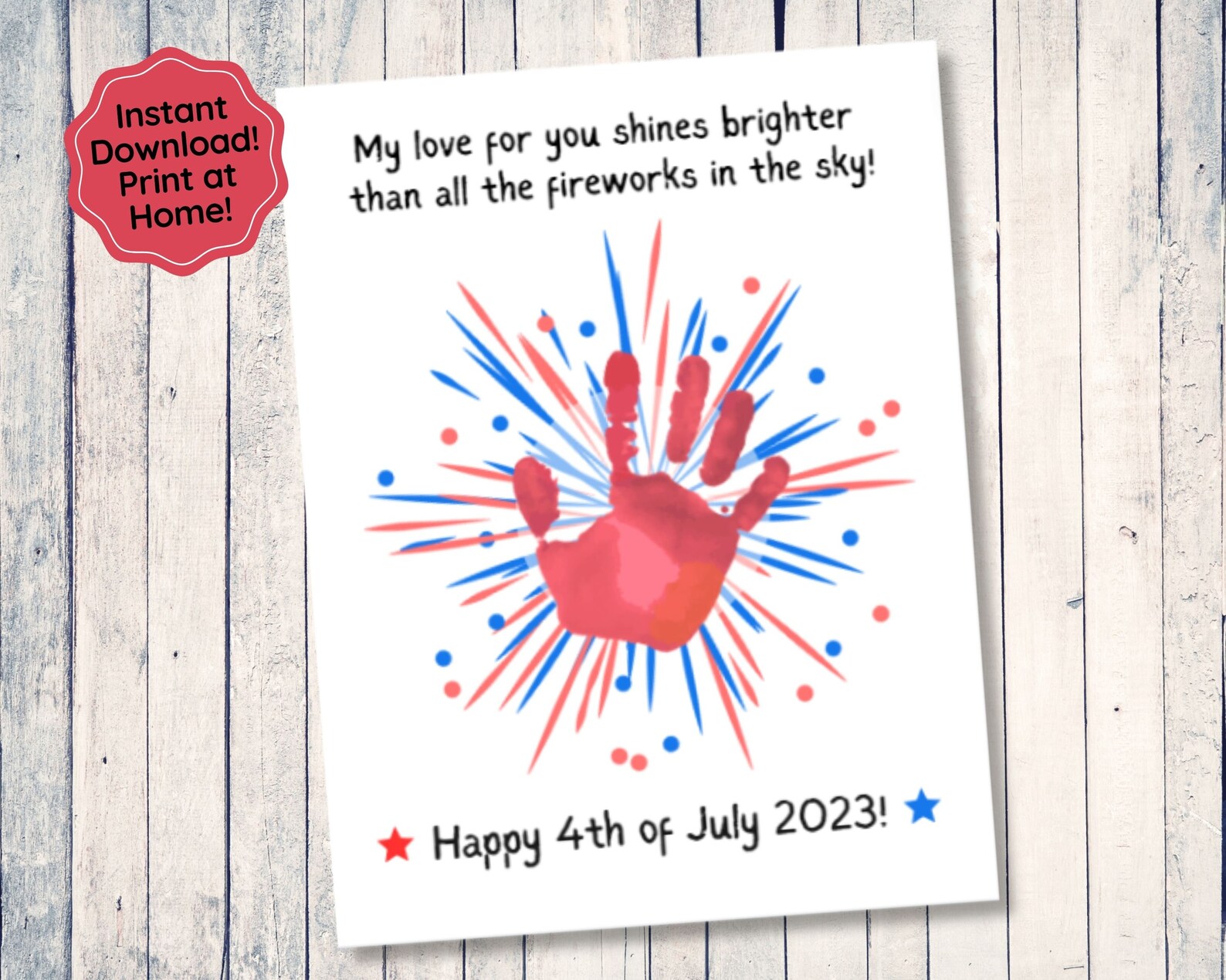 4th of July Firework Handprint Art, Fourth of July Craft, Classroom ...