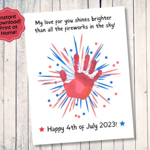 4th of July Firework Handprint Art, Fourth of July Craft, Classroom ...