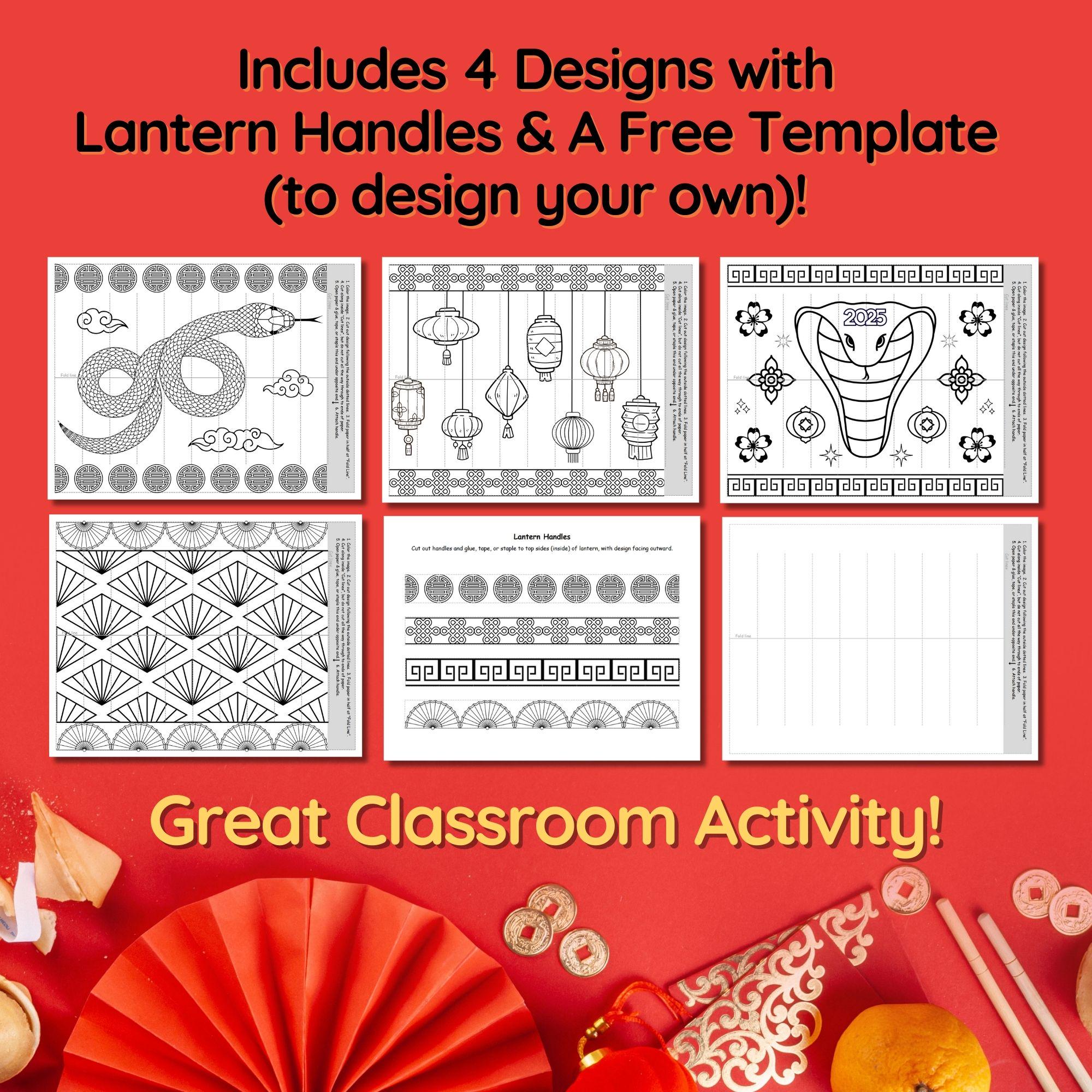 Chinese New Year Lanterns Printable 3D Paper Lanterns, Year of the ...