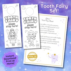 Tooth Fairy Letter, Tooth Fairy Color Your Own Door Hangers, First ...