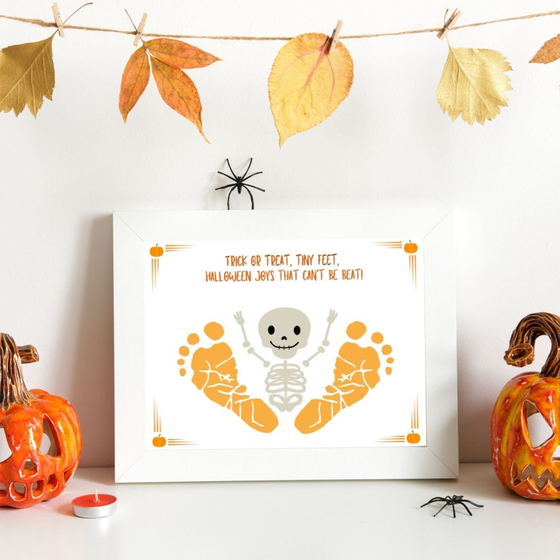 Halloween Footprint Craft, Baby's First Halloween, Handprint Art ...