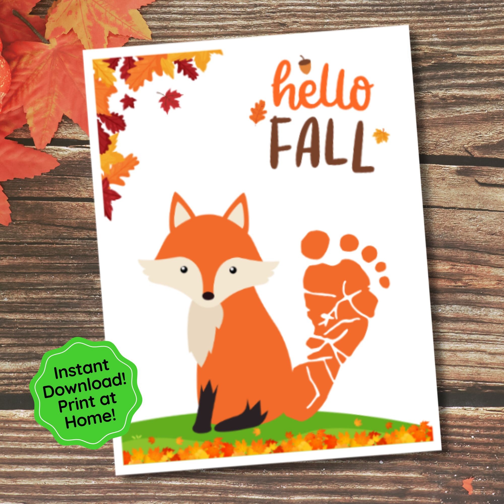 Hello Fall Footprint Craft, Handprint Art, Preschool Crafts, Baby ...