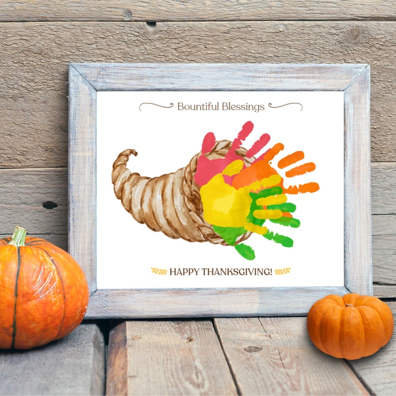 Thanksgiving Handprint Craft for Kids, Preschool Handprint Art Thankful ...