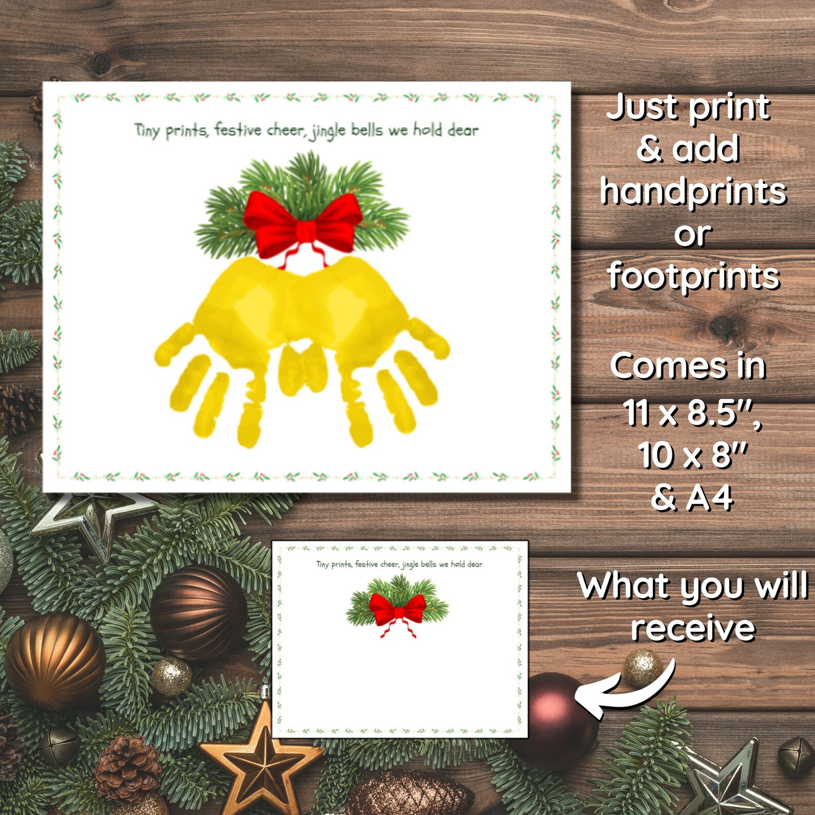 Christmas Handprint Art, Christmas Jingle Bells Handprint Craft ...