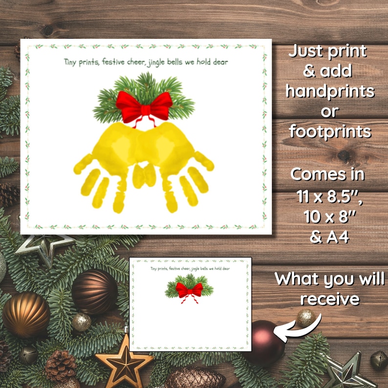 Christmas Handprint Art, Christmas Jingle Bells Handprint Craft ...