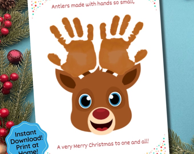 Christmas Handprint Craft | Santa Sleigh and Handprint Reindeer ...