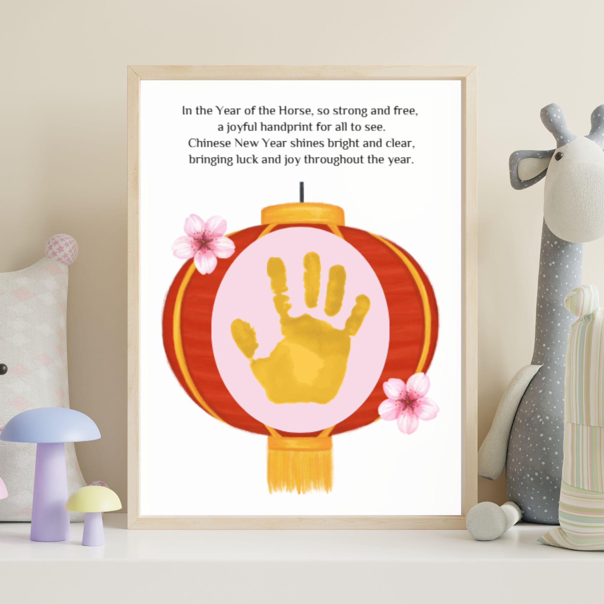 Chinese New Year Lantern Handprint Art, Preschool Craft, Toddler Craft ...