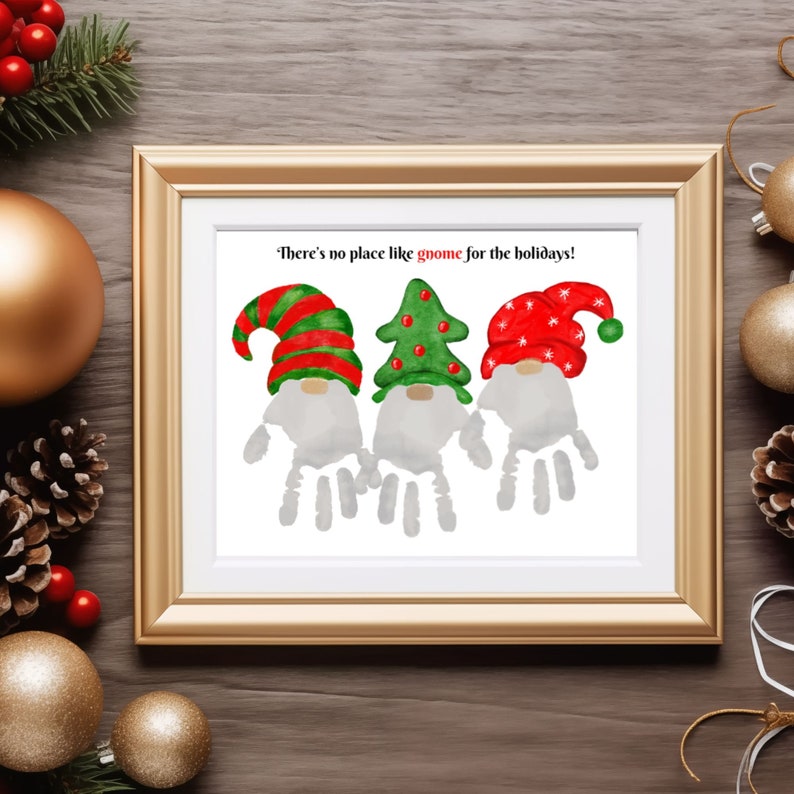 Christmas Handprint Art, Christmas Gnomes Craft, Kids Holiday Handprint ...