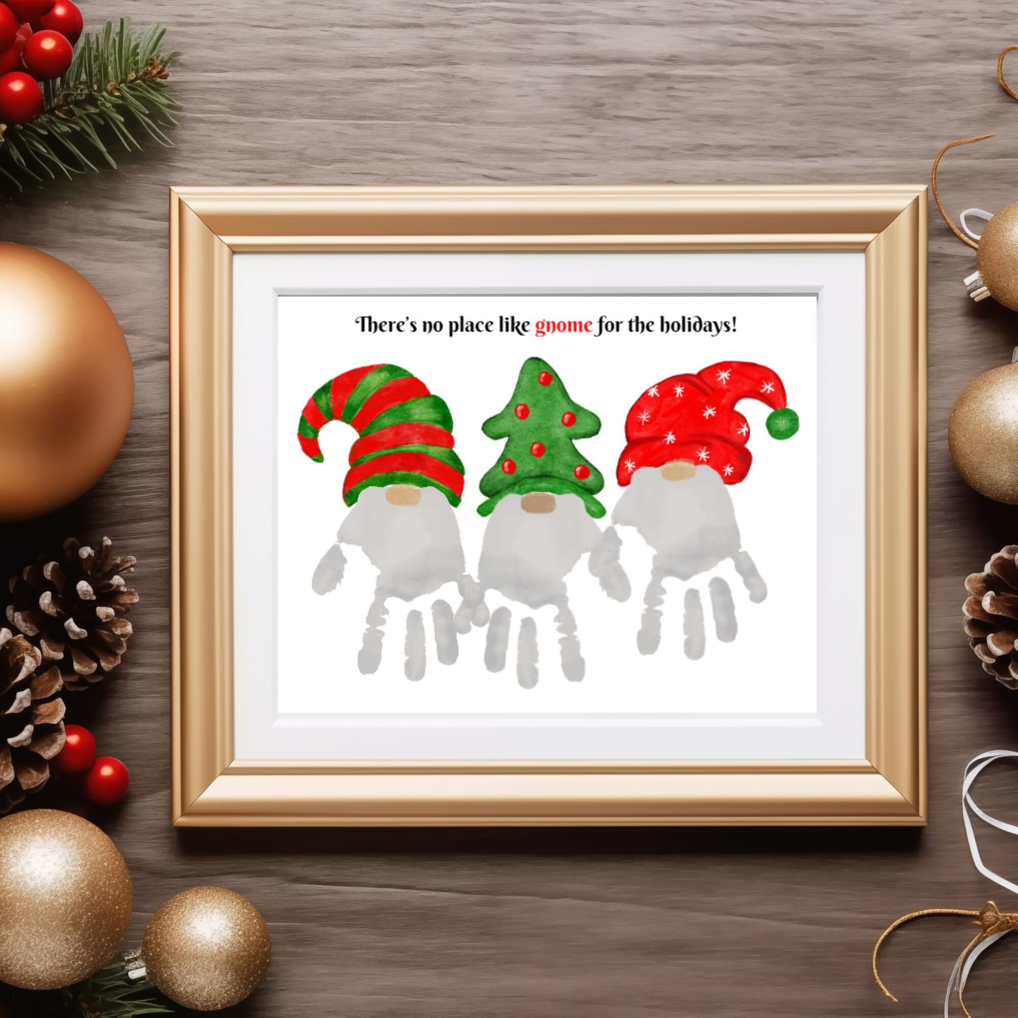 Christmas Handprint Art, Christmas Gnomes Craft, Kids Holiday Handprint ...