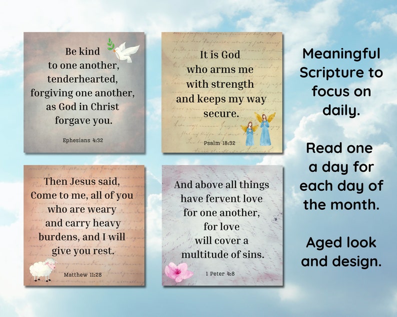 Bible Verse Cards, Prayer Cards, Scripture Cards, Bible Journaling ...